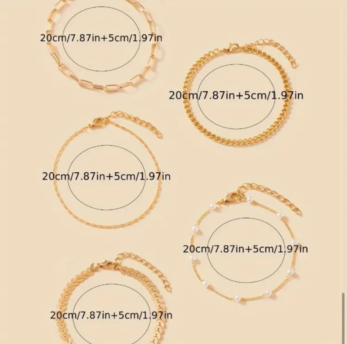 Chic 5-piece Stackable Copper Anklet Set: Simple Elegance for Daily ...