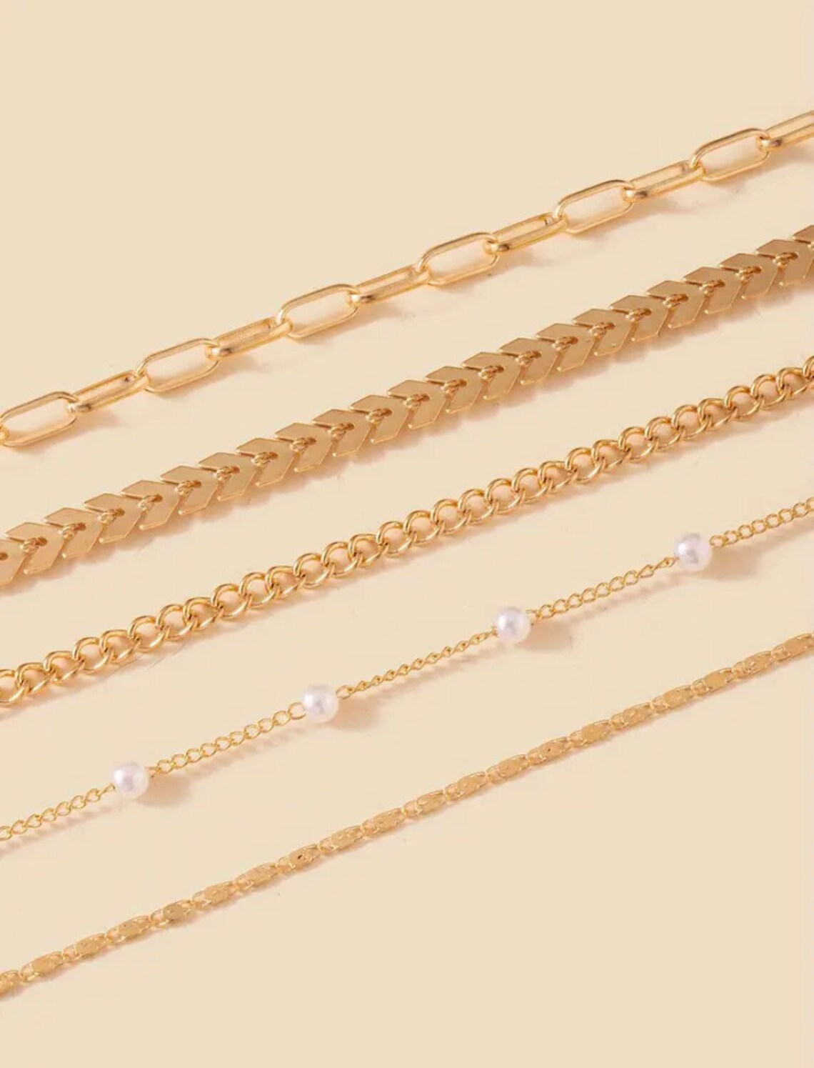 Chic 5-piece Stackable Copper Anklet Set: Simple Elegance for Daily ...