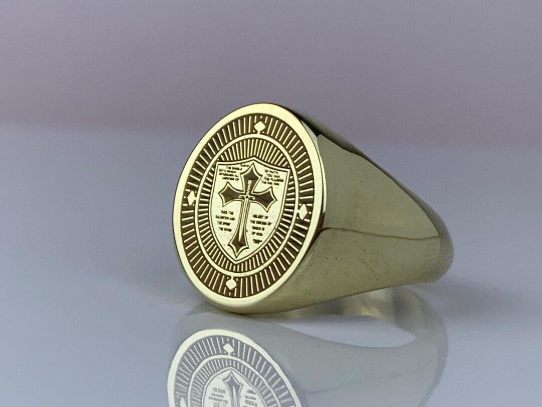 14K Solid Gold Armor of God Ring, 925K Sterling Silver Christian ...