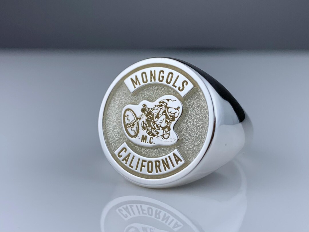 Men’s Biker Ring - Mongols Motorcycle Club Ring - Sterling Silver ...