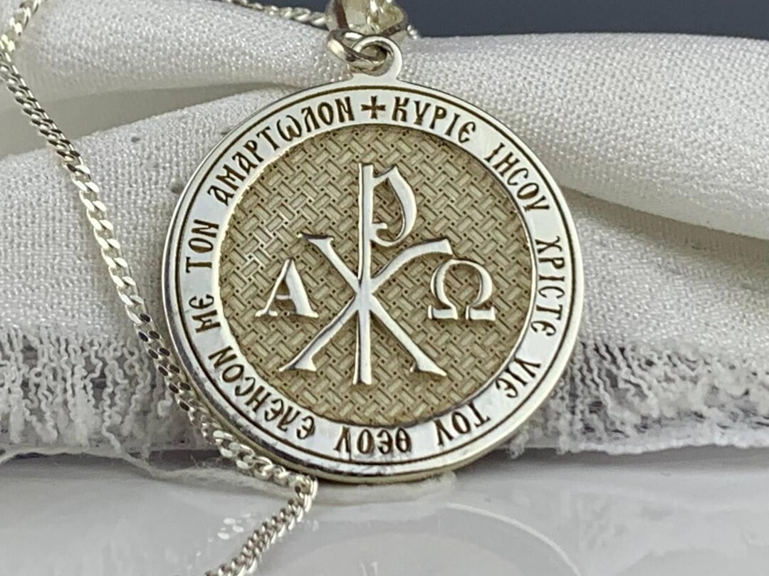 Chi Rho Christian Pendant: Sterling Silver Orthodox Cross Jewelry - Etsy