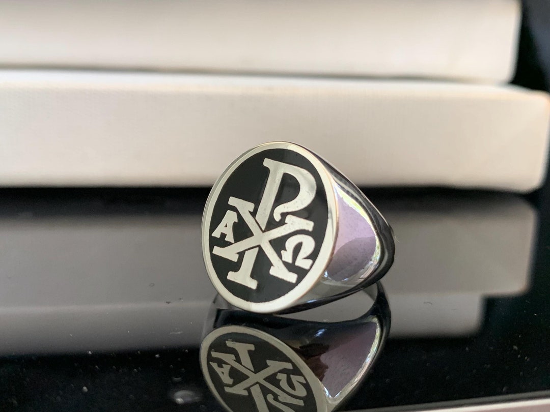 Chi Rho ΧΡ Alpha Cross Chrismon Jesus Sacred Labarum Sterling Silver ...