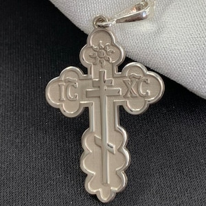 Silver Orthodox Cross Necklace, Religious Necklace for Women and Men - Etsy