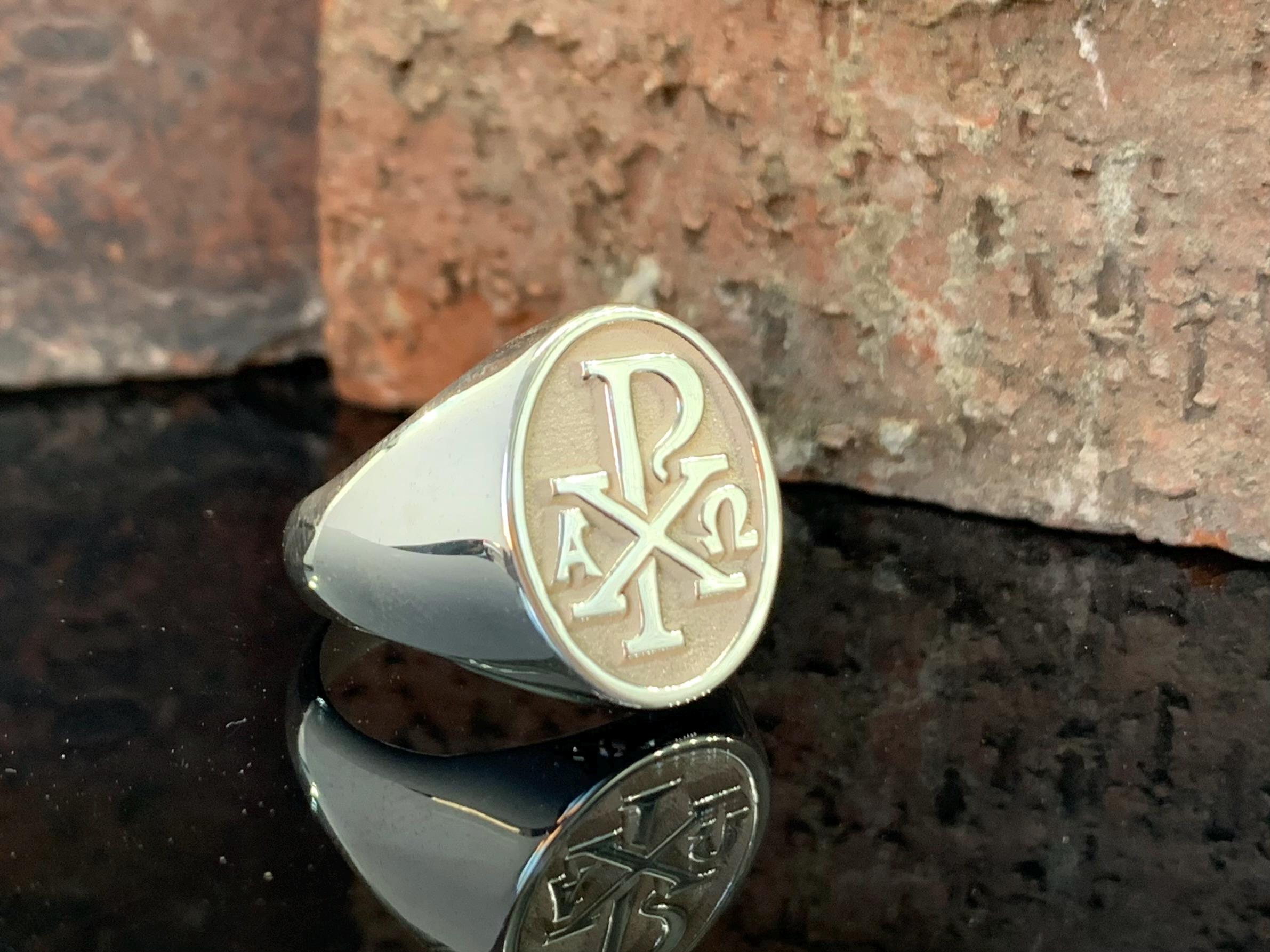 Chi Rho ΧΡ Alpha Cross Chrismon Jesus Sacred Labarum 925K Sterling ...
