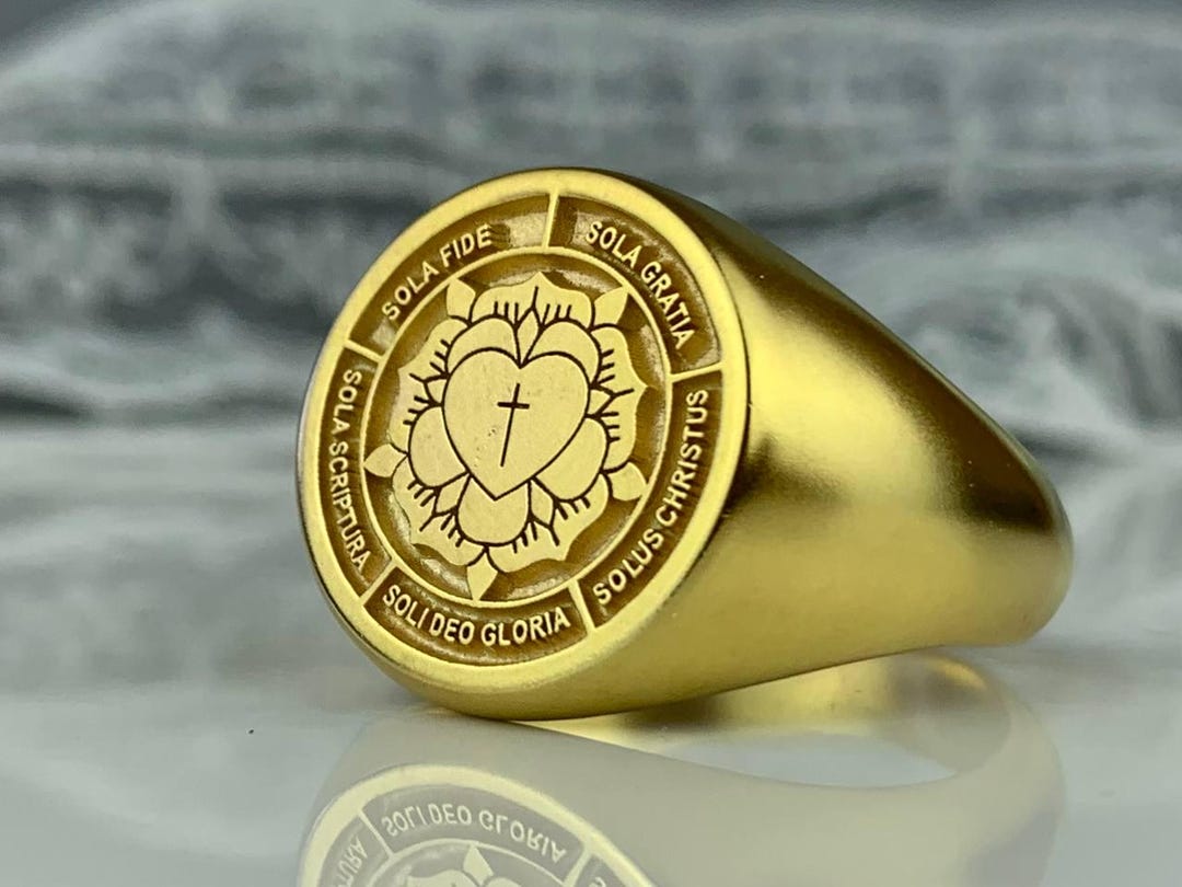 Luther Rose Ring: Sterling Silver Christian Signet - Reformation ...