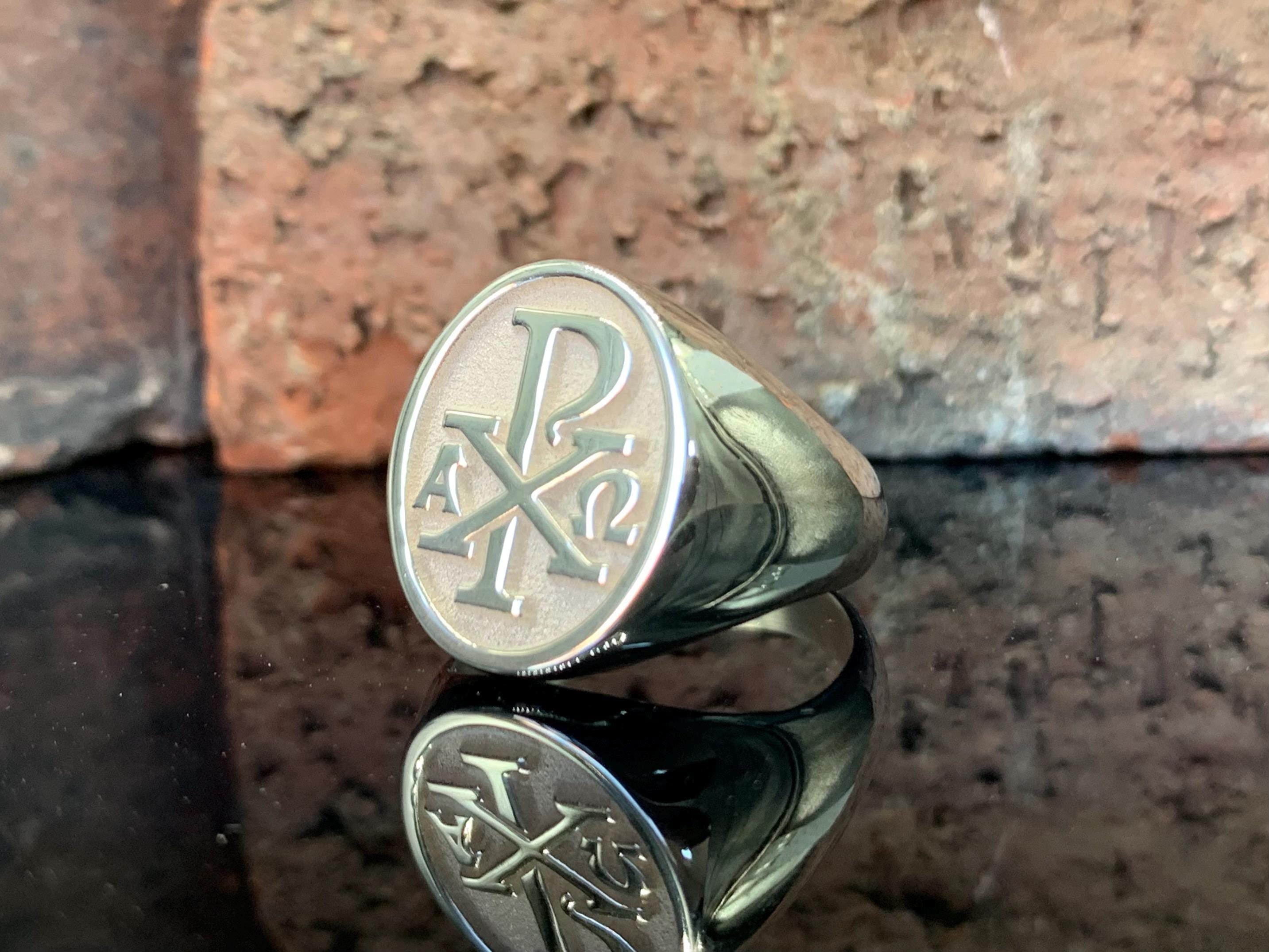 Chi Rho ΧΡ Alpha Cross Chrismon Jesus Sacred Labarum 925K Sterling ...