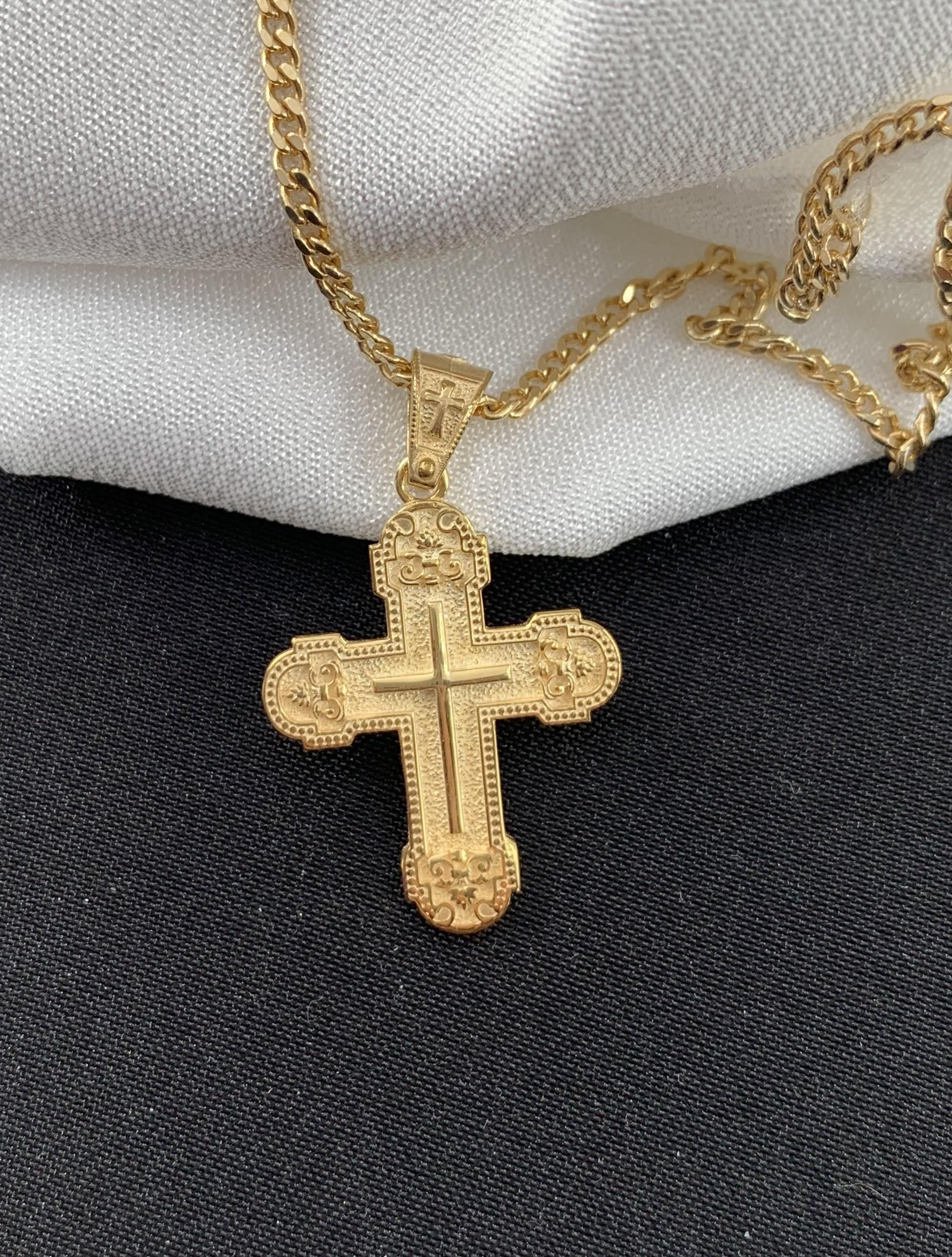 14K Solid Gold Cross Necklace, Special Collection Cross for Men and ...