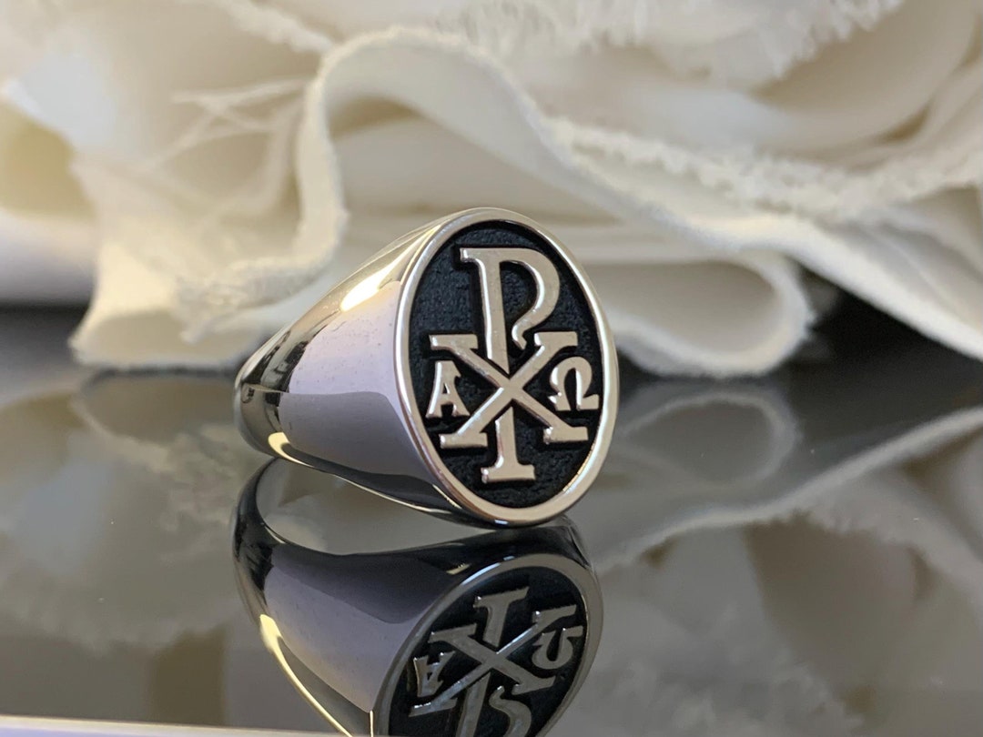 Chi Rho ΧΡ Alpha Cross Chrismon Jesus Sacred Labarum 925K Sterling ...