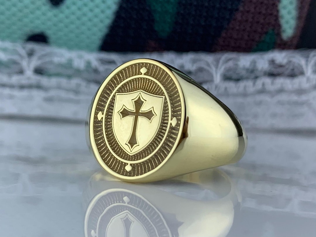 14K Solid Gold Christian Cross Ring: Sterling Silver Religious Jewelry ...
