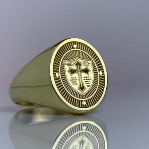14K Gold Armor of God Ring: Sterling Silver Christian Cross - Etsy