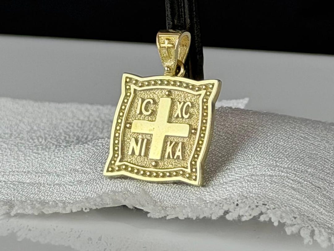 Jesus Christ Necklace, Religious IC XC NIKA Pendant, Silver or Solid ...