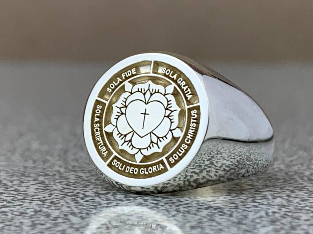 Luther Rose Ring: Sterling Silver Christian Jewelry, Reformation Symbol ...