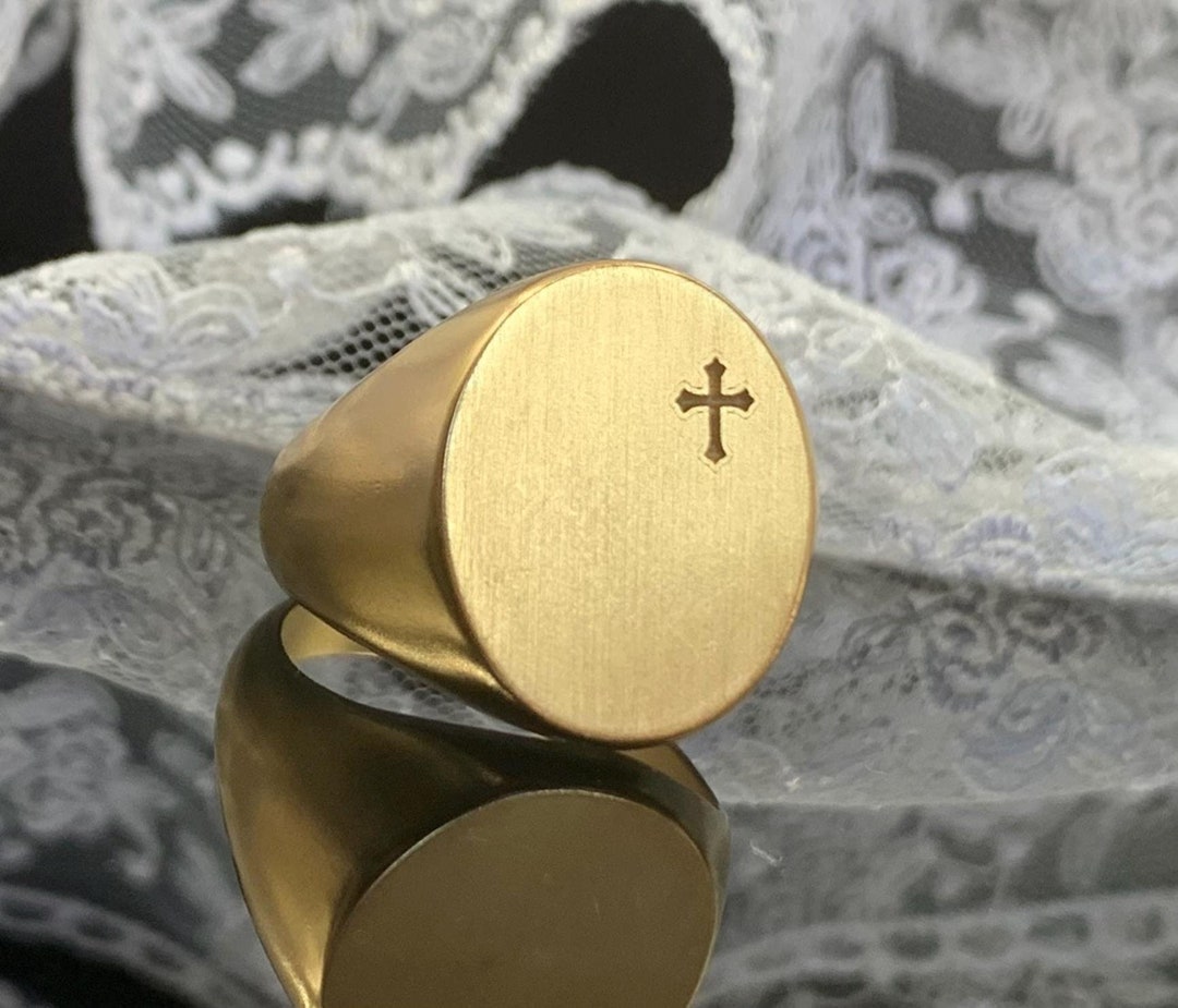 24K Gold Vermeil Elegant Cross Ring, Gold Vermeil Christian Cross Ring ...