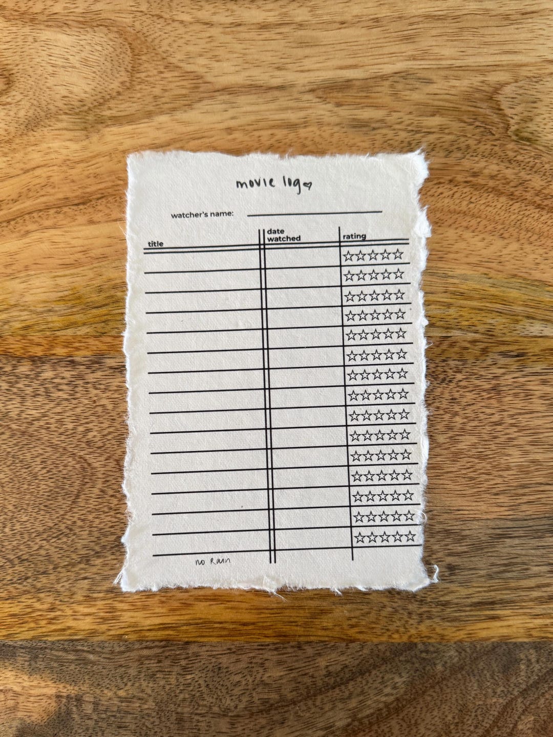 Movie Log Card | Vintage Inspired, Minimal Design, Gifts for Her, Movie ...