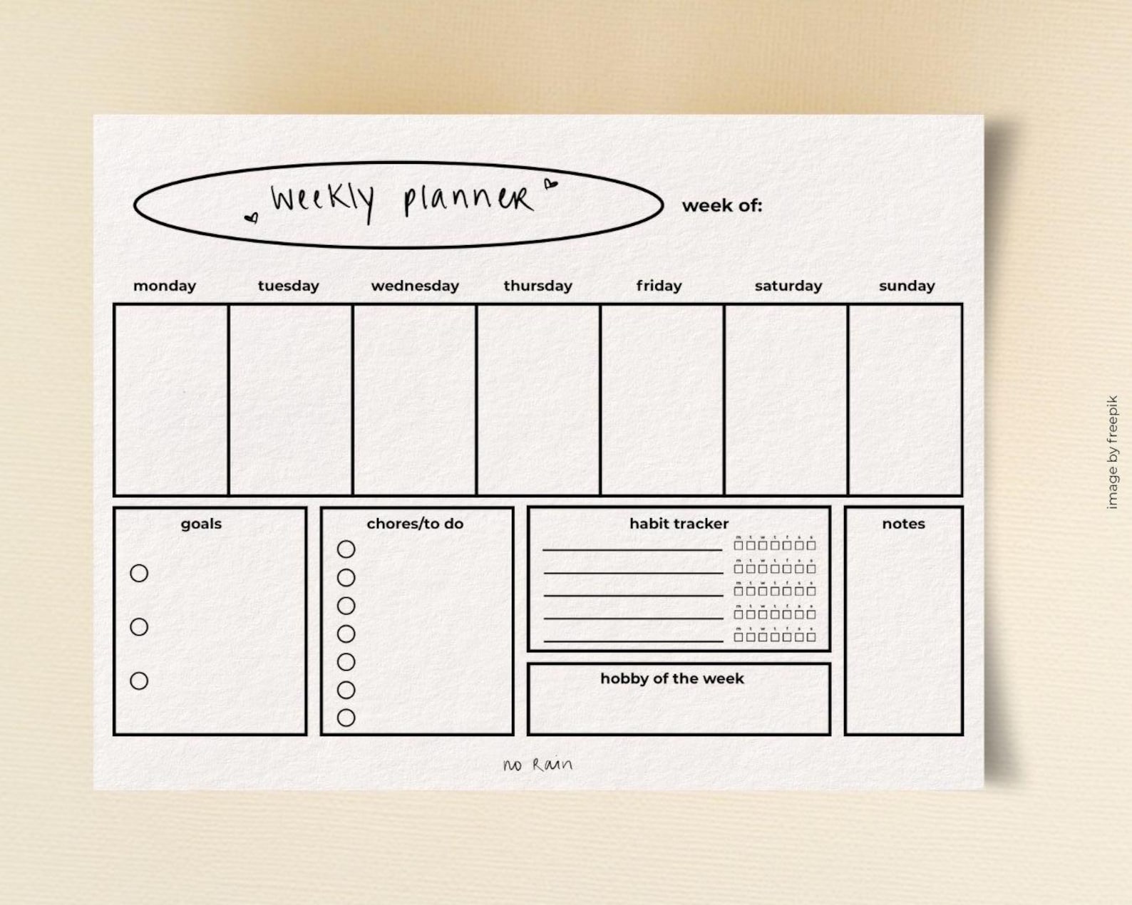 Printable Weekly Planner Template | Digital Download, Minimal Design - Etsy