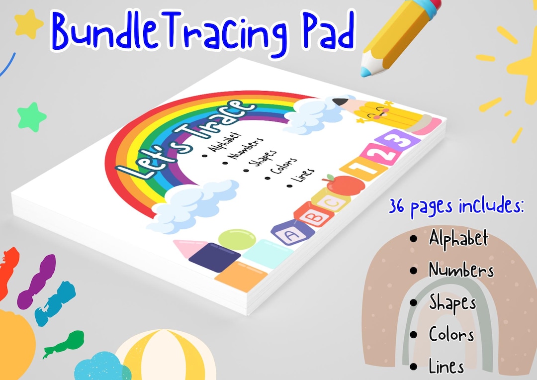 Preschool Tracing Pad Learning Material Home School Study Alphabet ...