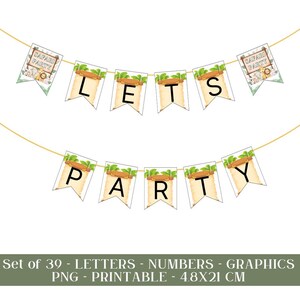 Party Banner Printable Letters and Numbers Safari Theme Birthday Jungle ...