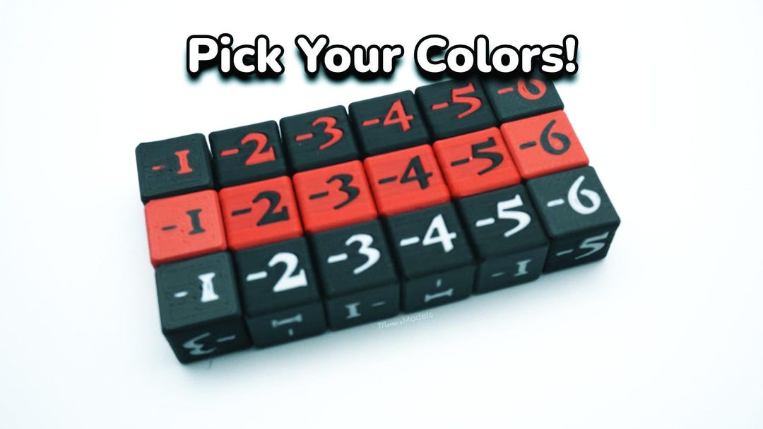 Mini Negative Dice (set of 8) - Small 12mm Dice That Are Great for One ...