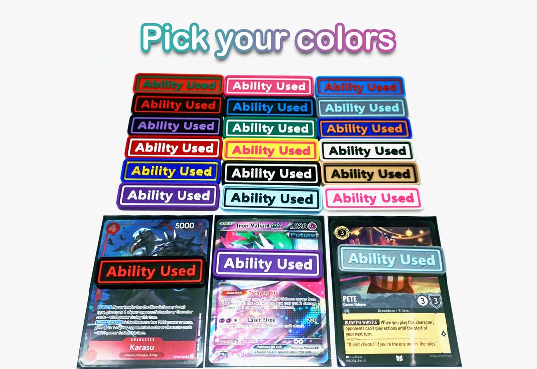 Ability Used Markers (set of 2) - Use for Trading Card Games and Table ...