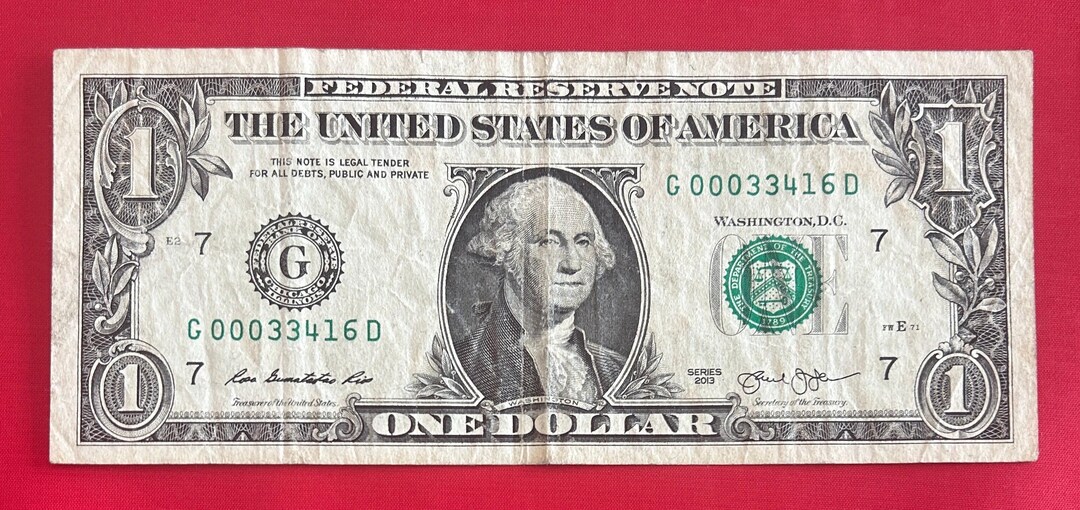 2013 1 One Dollar Zip Code Note W. Palm Beach, Fl. 00033416 - Etsy