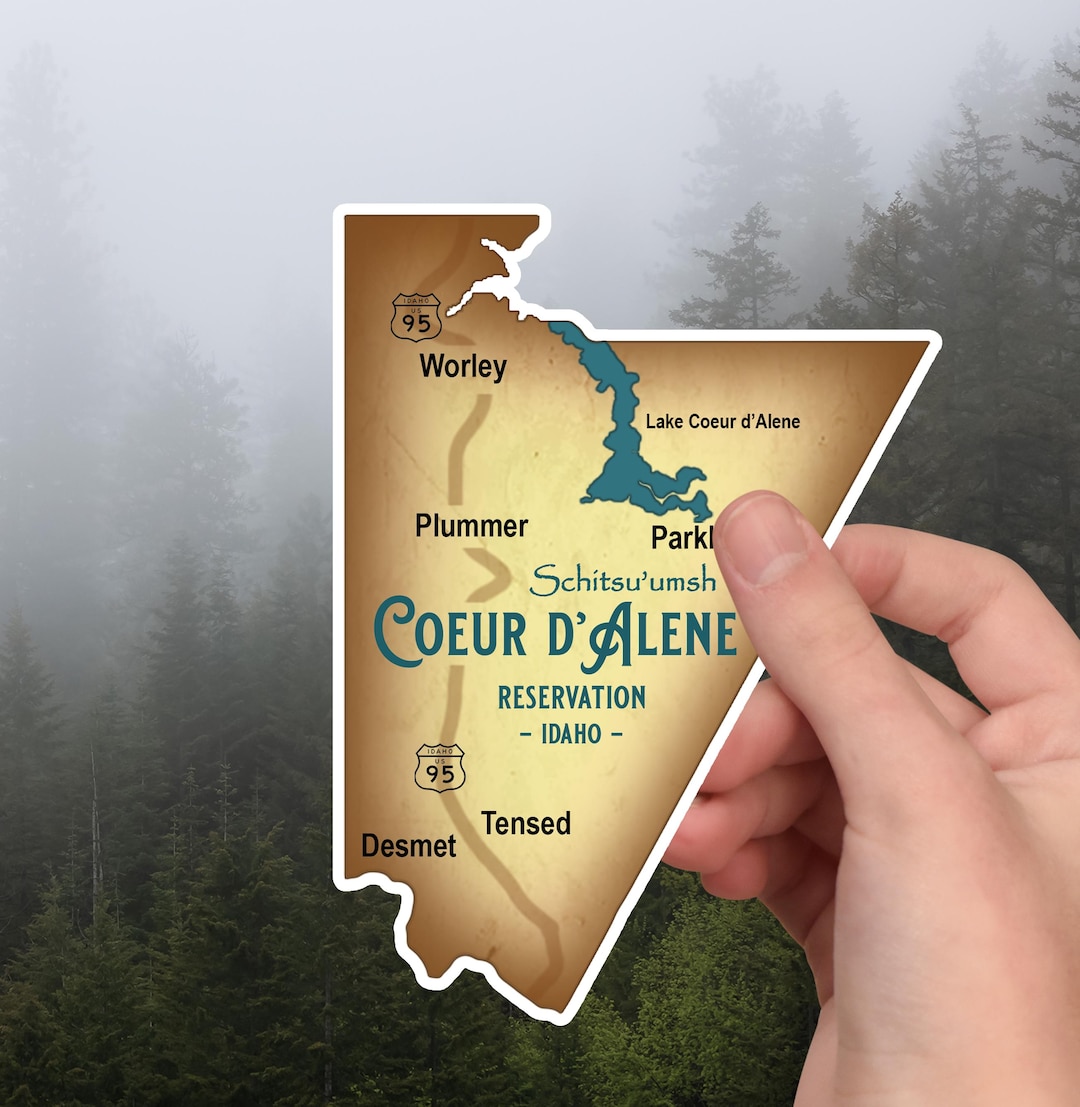 Coeur D'alene Reservation Map Idaho Die-cut Vinyl Decal Sticker - Etsy