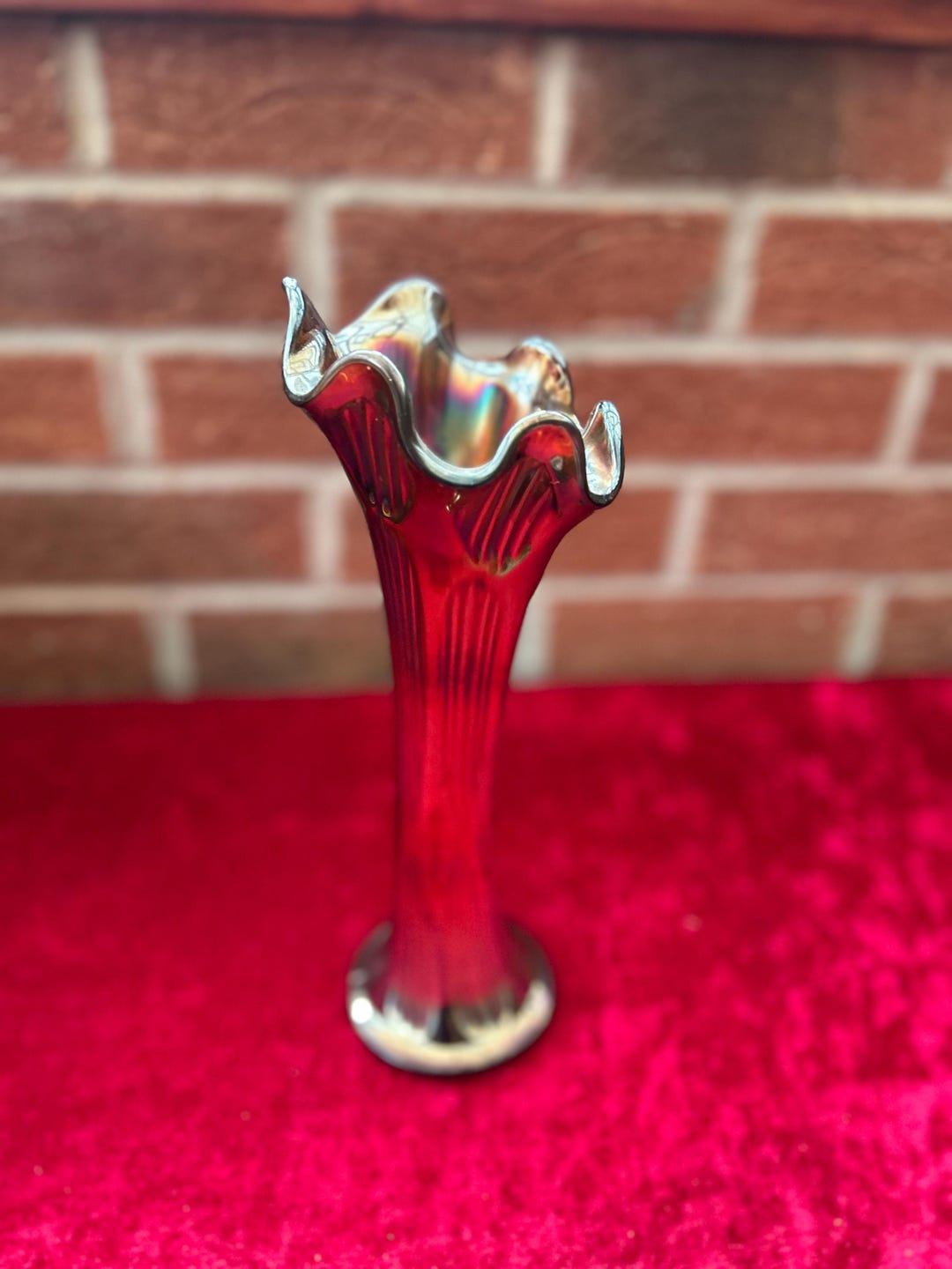 Antique Sowerby Carnival Glass Vase - Etsy