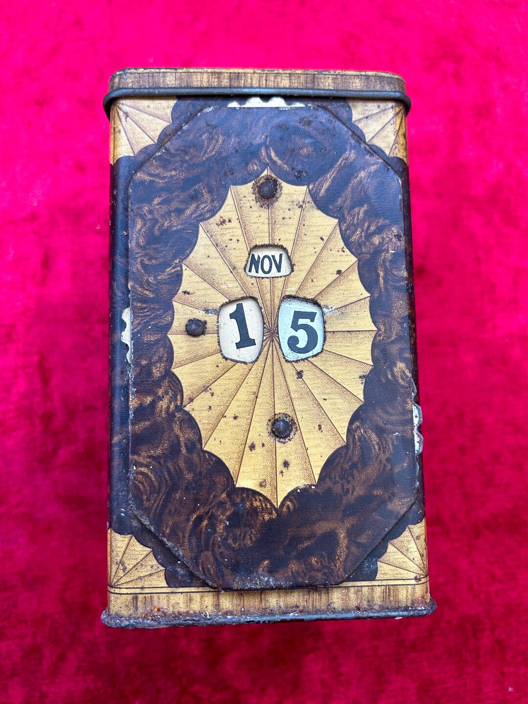 Vintage Lyons Tea Caddy With Perpetual Calendar. Dating From the 1930s ...