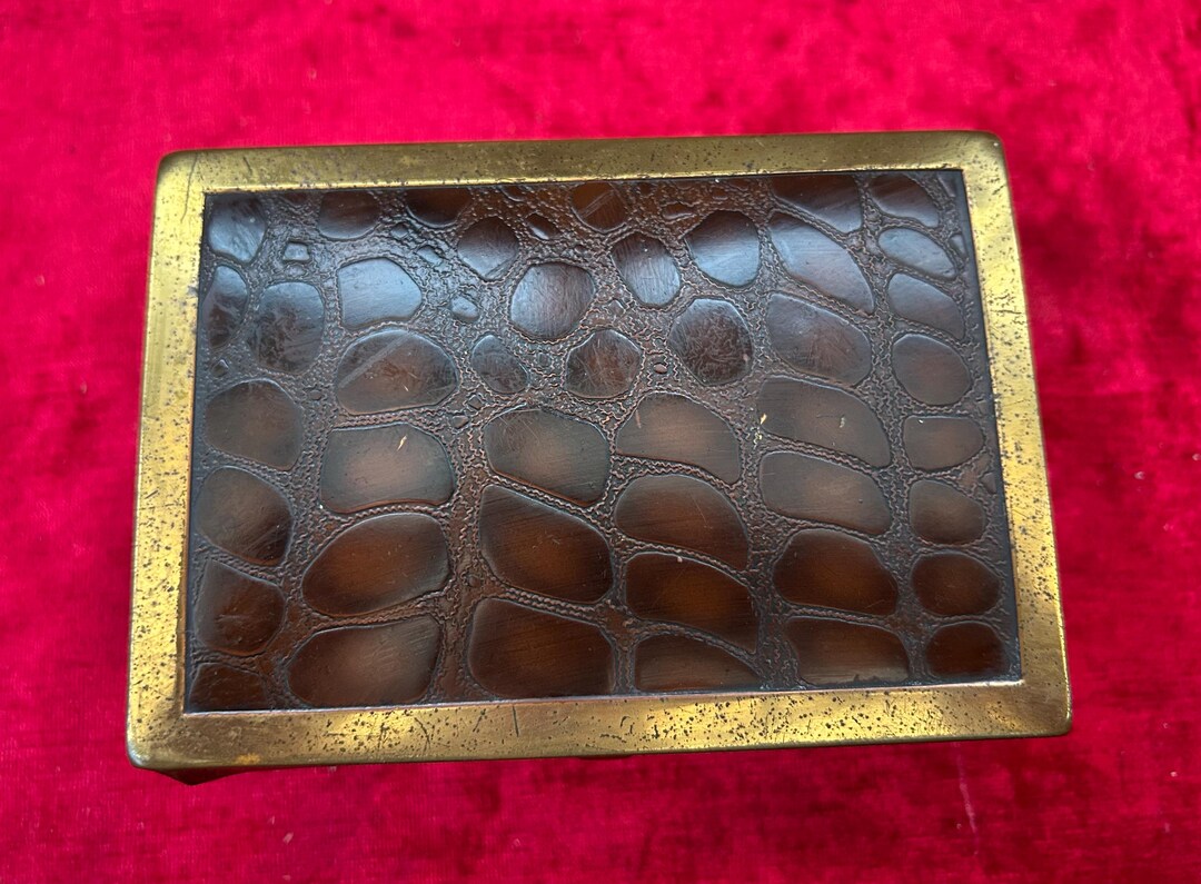 Antique Alligator Skin Effect Cigarette Box. - Etsy