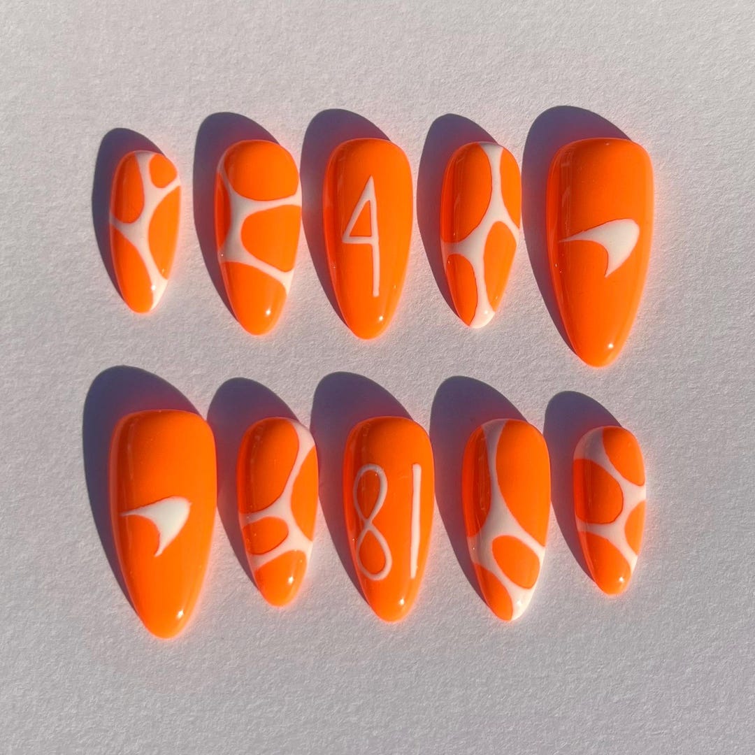 Mclaren F1 Formula One Inspired Press on Nails | Lando Norris LN4 Oscar ...