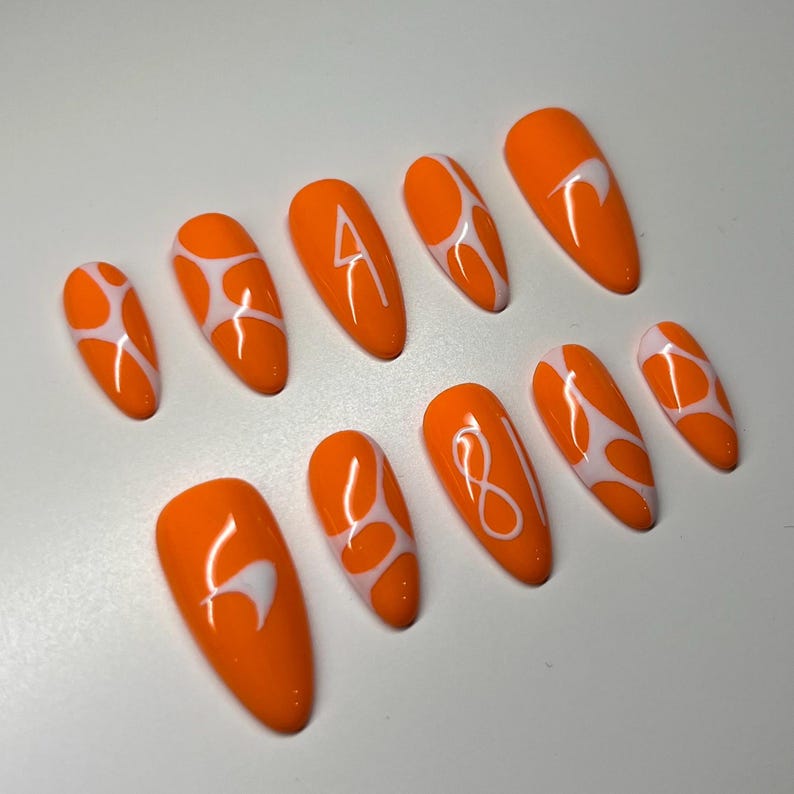 Mclaren F1 Formula One Inspired Press on Nails | Lando Norris LN4 Oscar ...