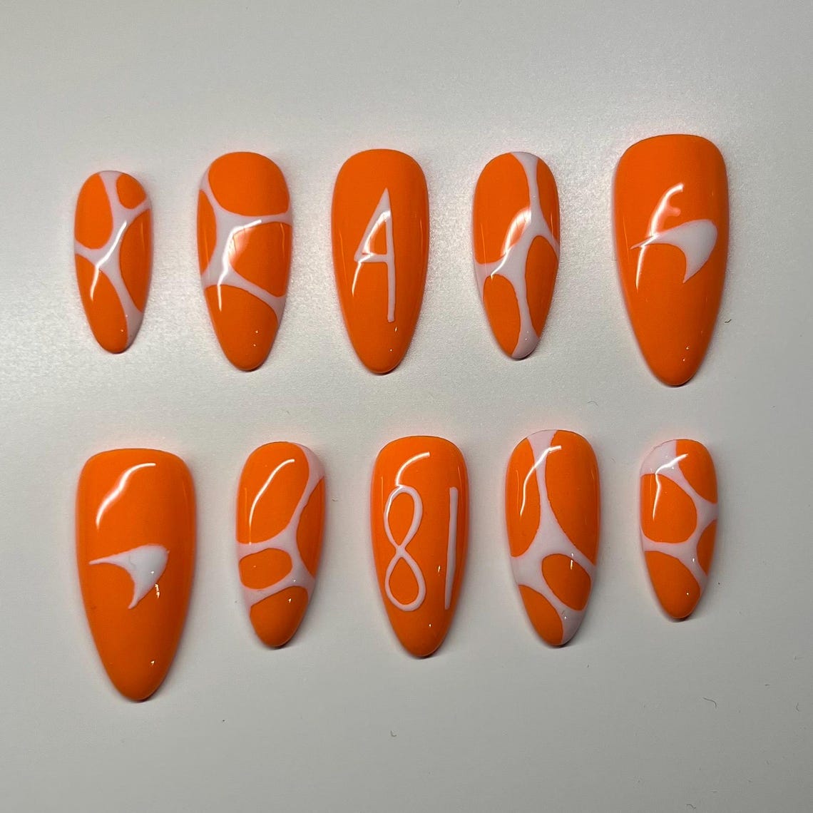 Mclaren F1 Formula One Inspired Press on Nails Lando Norris LN4 Oscar ...