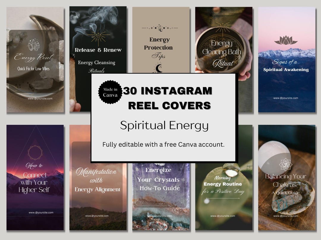 Instagram Spiritual Energy Reel Covers, Editable Templates for Energy ...