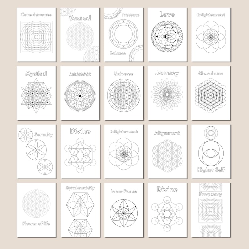 Printable Mindfulness Colouring Pages for Adult, Sacred Geometry With ...
