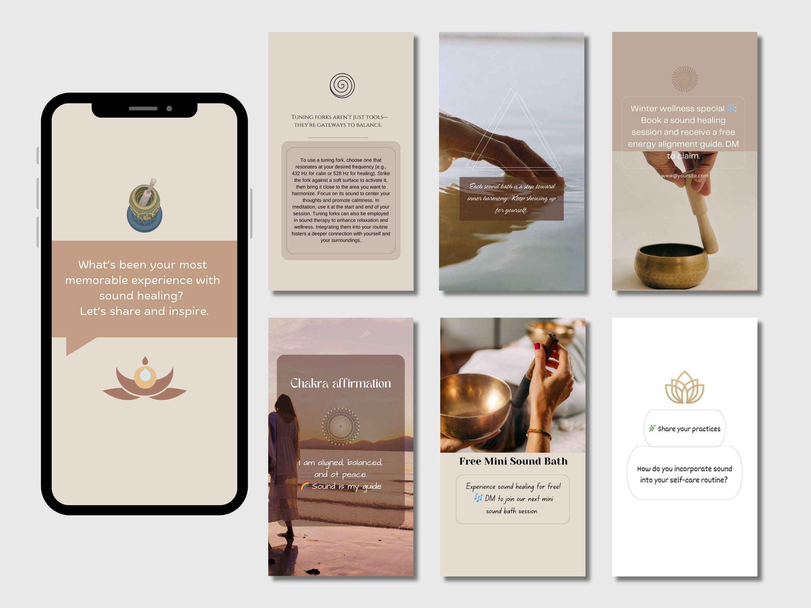 Instagram Sound Healing Posts, Healer's Bundle, Editable Canva ...