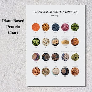High Protein Foods Reference Chart, Plant-based Protein Source Guide ...