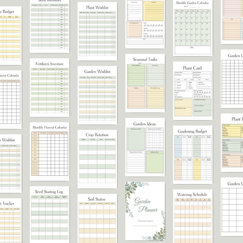 Printable Garden Planner Bundle, Garden Trackers & Organizer PDF ...
