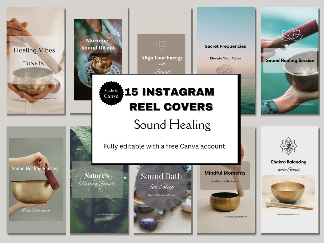 Sound Healing Reel Covers, Instagram Reel Cover Template, Energy Work ...