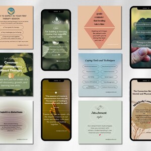 Instagram Post Templates for Therapists Mental Health Canva Templates ...