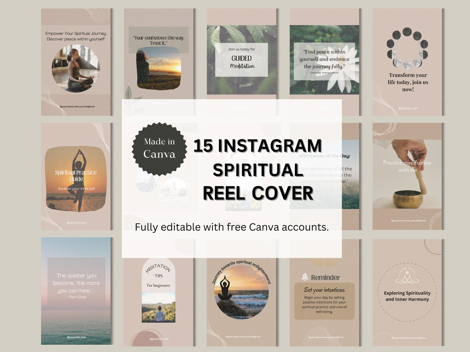 Instagram Reel Cover Template, Spiritual Coach Reel Covers, Social ...