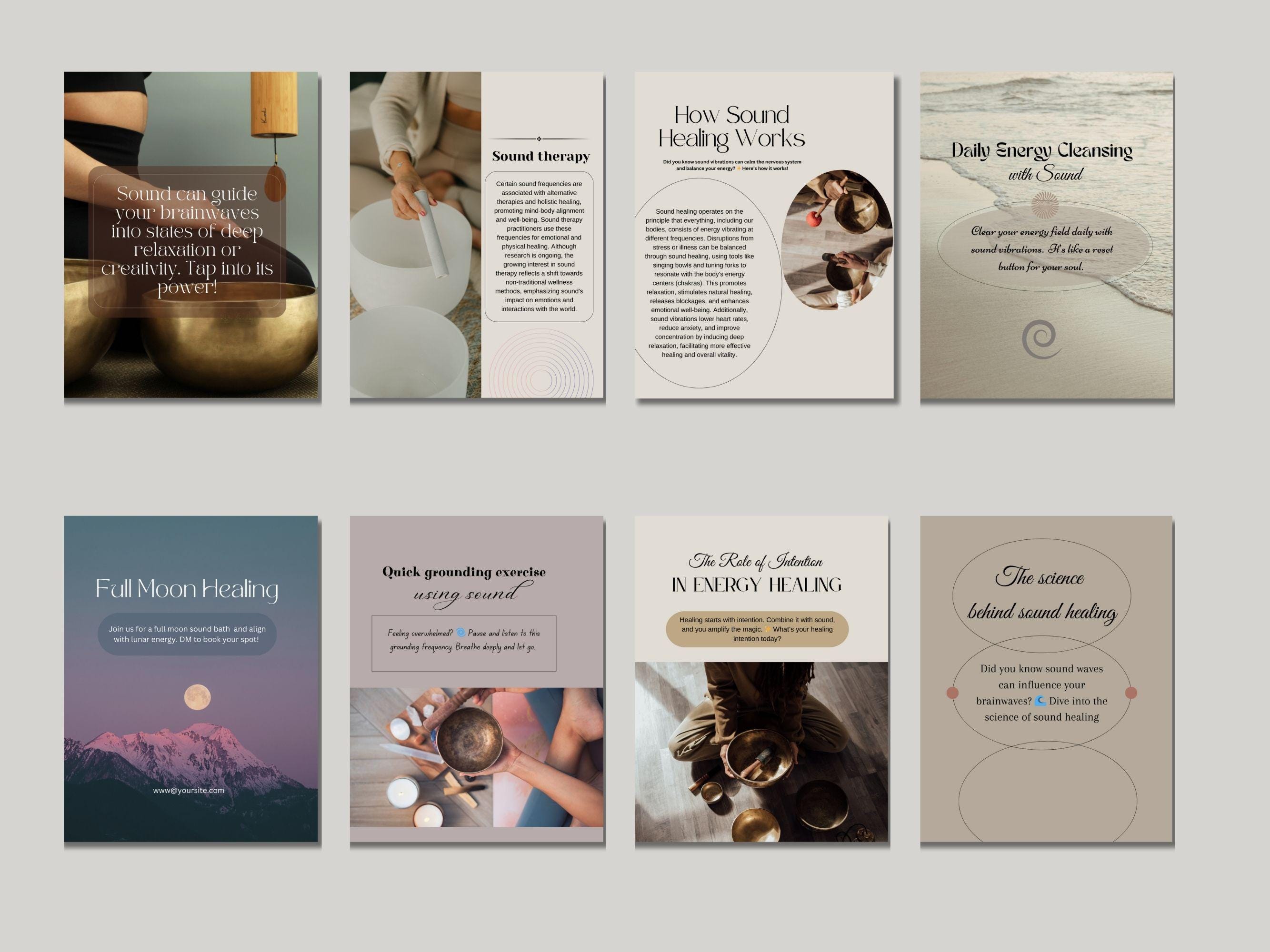 Instagram Sound Healing Posts, Healer's Bundle, Editable Canva ...