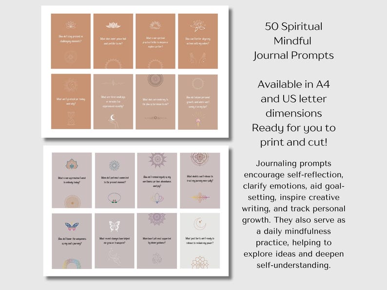 Printable Journal Prompt Cards for Spiritual Growth & Self-reflection ...