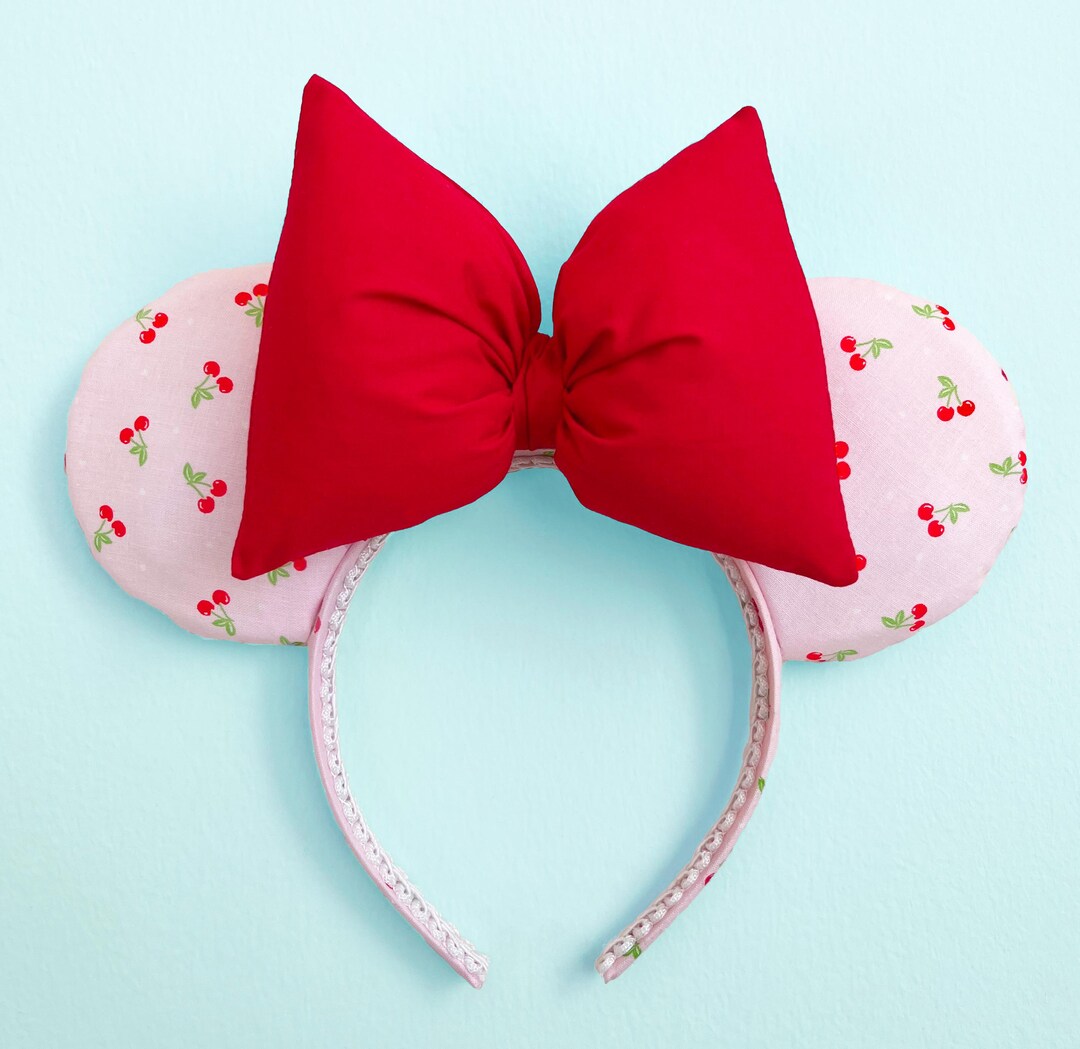 Minnie Cherry Ear Pink Minnie Ear Red Mickey Ear Cherry Pink Ear ...