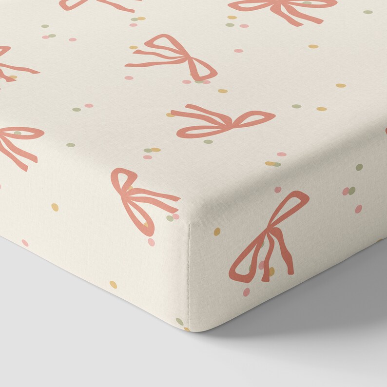 Coquette Pink Bow Soft Fitted Crib Sheet, Mini and Standard Sizes - Etsy