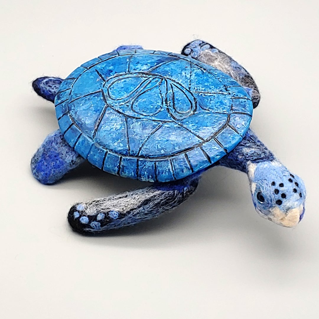 Needle Felted Sea Turtle, Blue Sea Turtle - Etsy