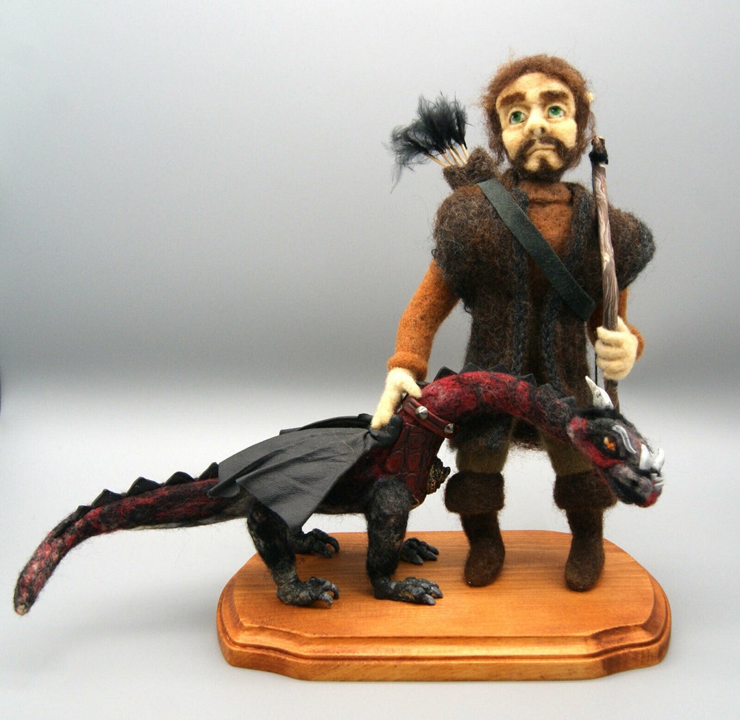 Felted Elf With Red Baby Pet Dragon - Etsy