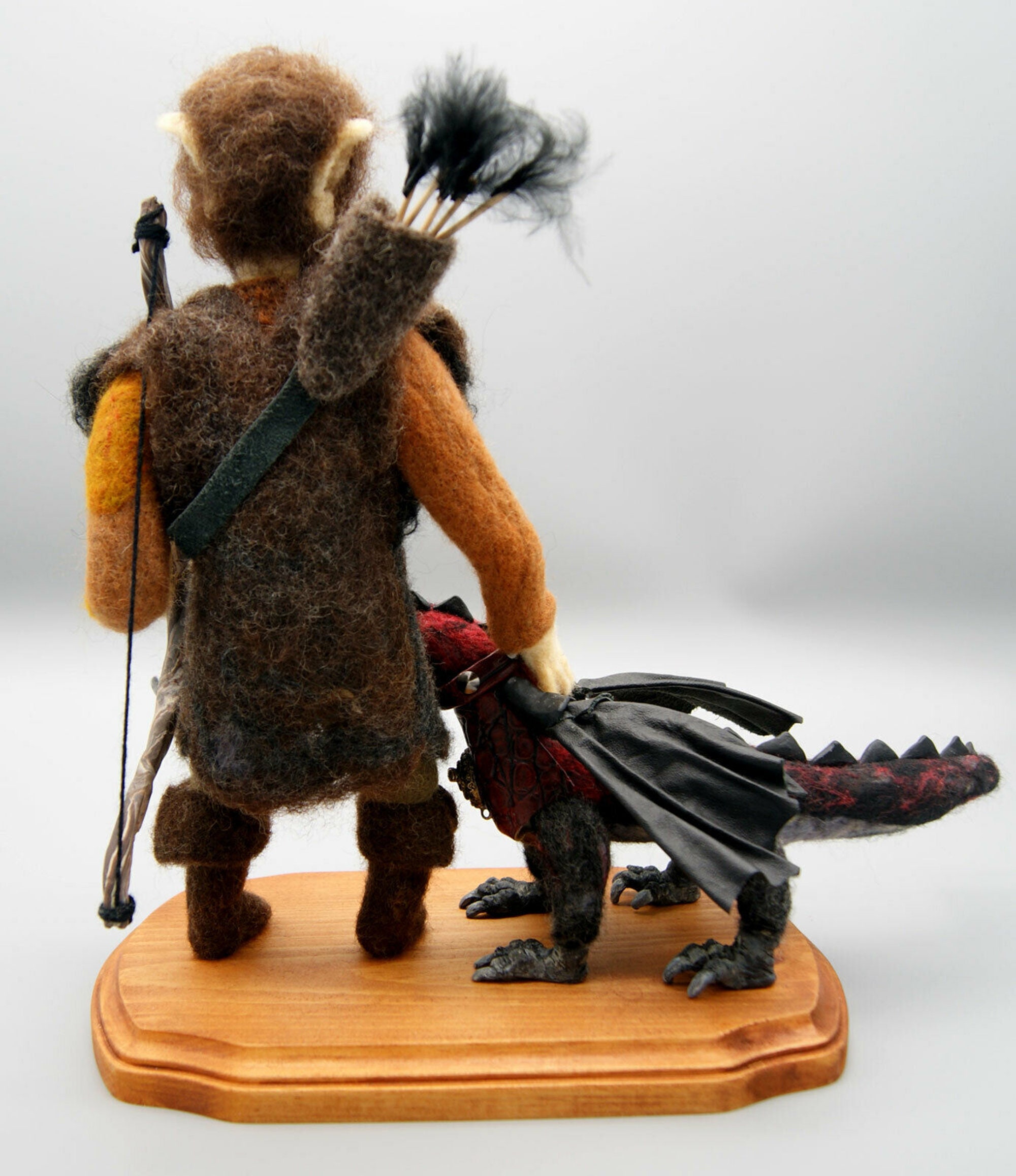 Felted Elf With Red Baby Pet Dragon - Etsy