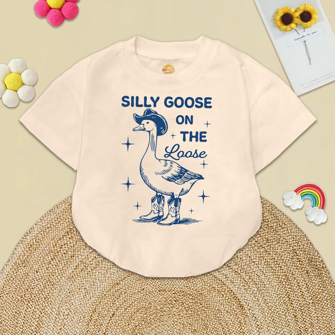 Funny Silly Goose on the Loose Bubble Romper, Silly Goose Baby Bodysuit ...