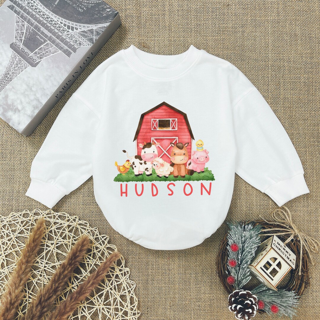 Personalized Barnyard Animals Baby Romper: Custom Kids Clothing - Etsy
