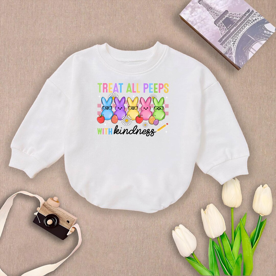Treat All Peeps With Kindness Baby Romper, Ester Peeps Easter Baby ...