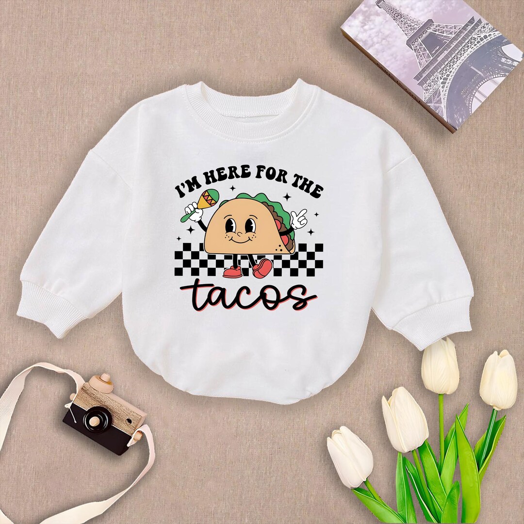 I'm Here for the Tacos Baby Romper, Baby Taco Toddler Bodysuit, Cinco ...